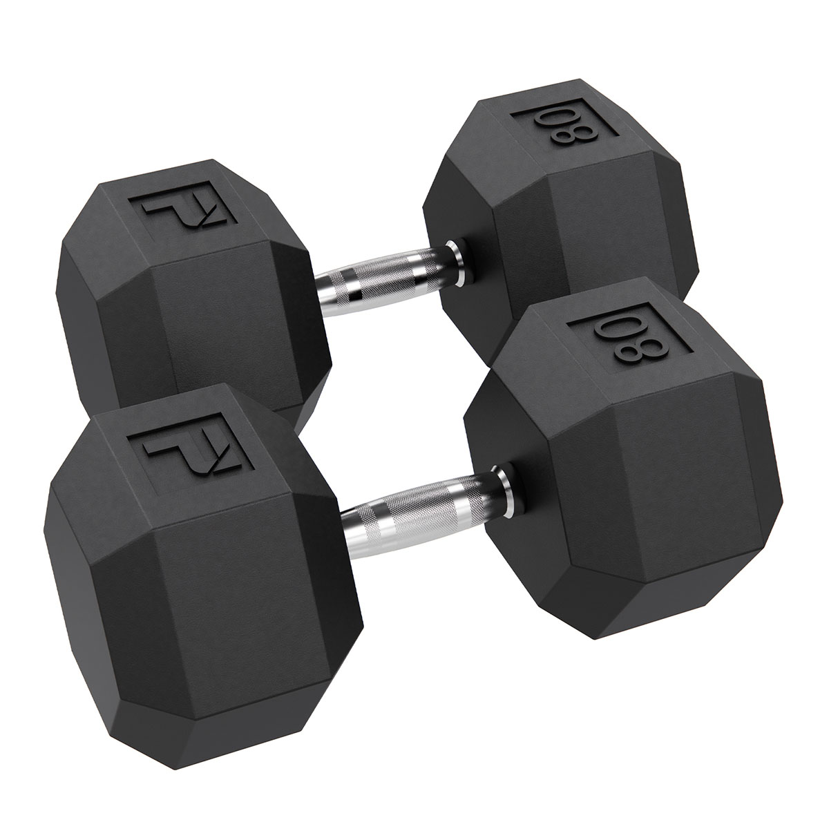 Rubber Hex Dumbbell 80 lb. Pair – Caliber Fitness & Medical